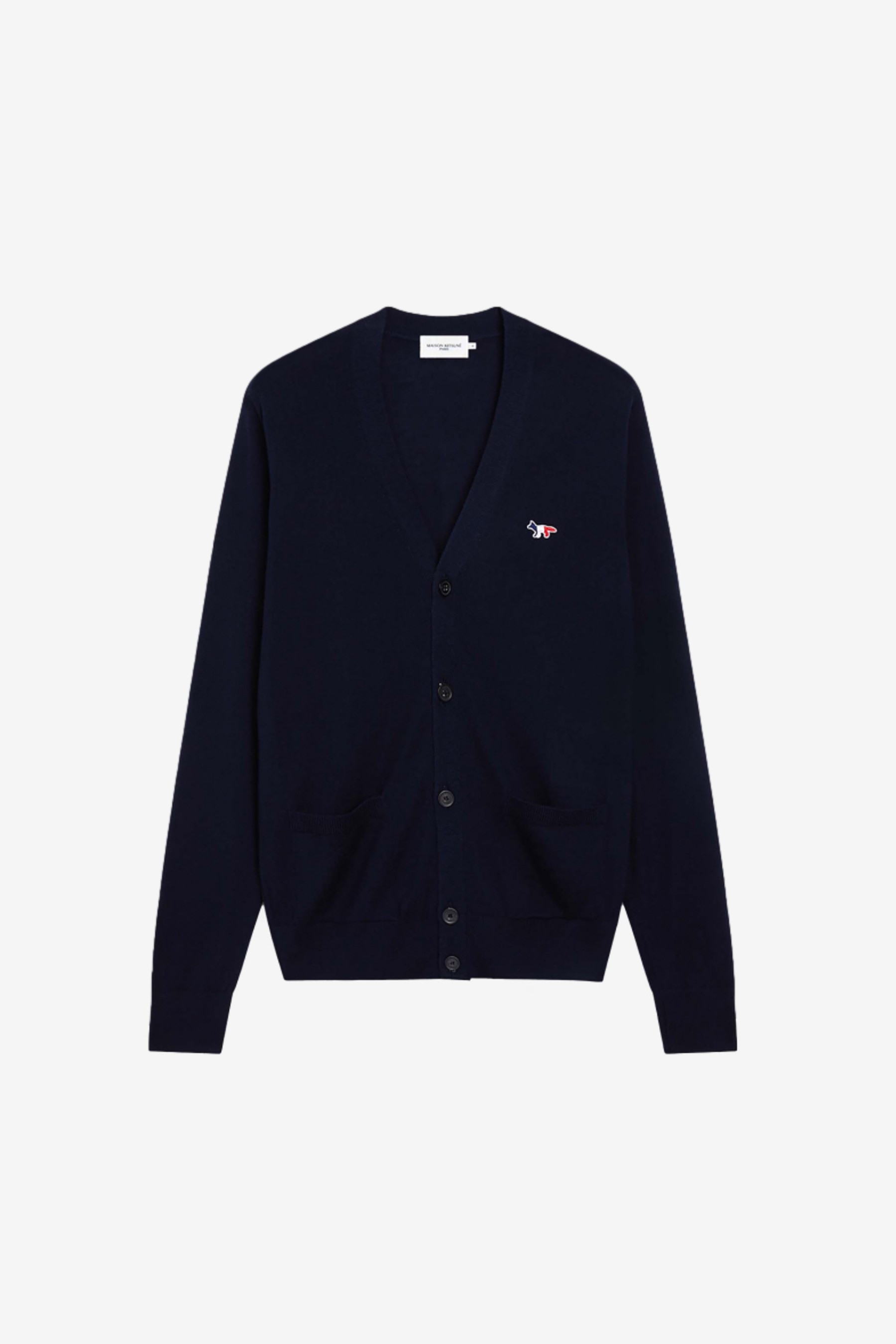 Maison Kitsuné Tricolor Fox Patch Classic Cardigan - Navy | Garmentory