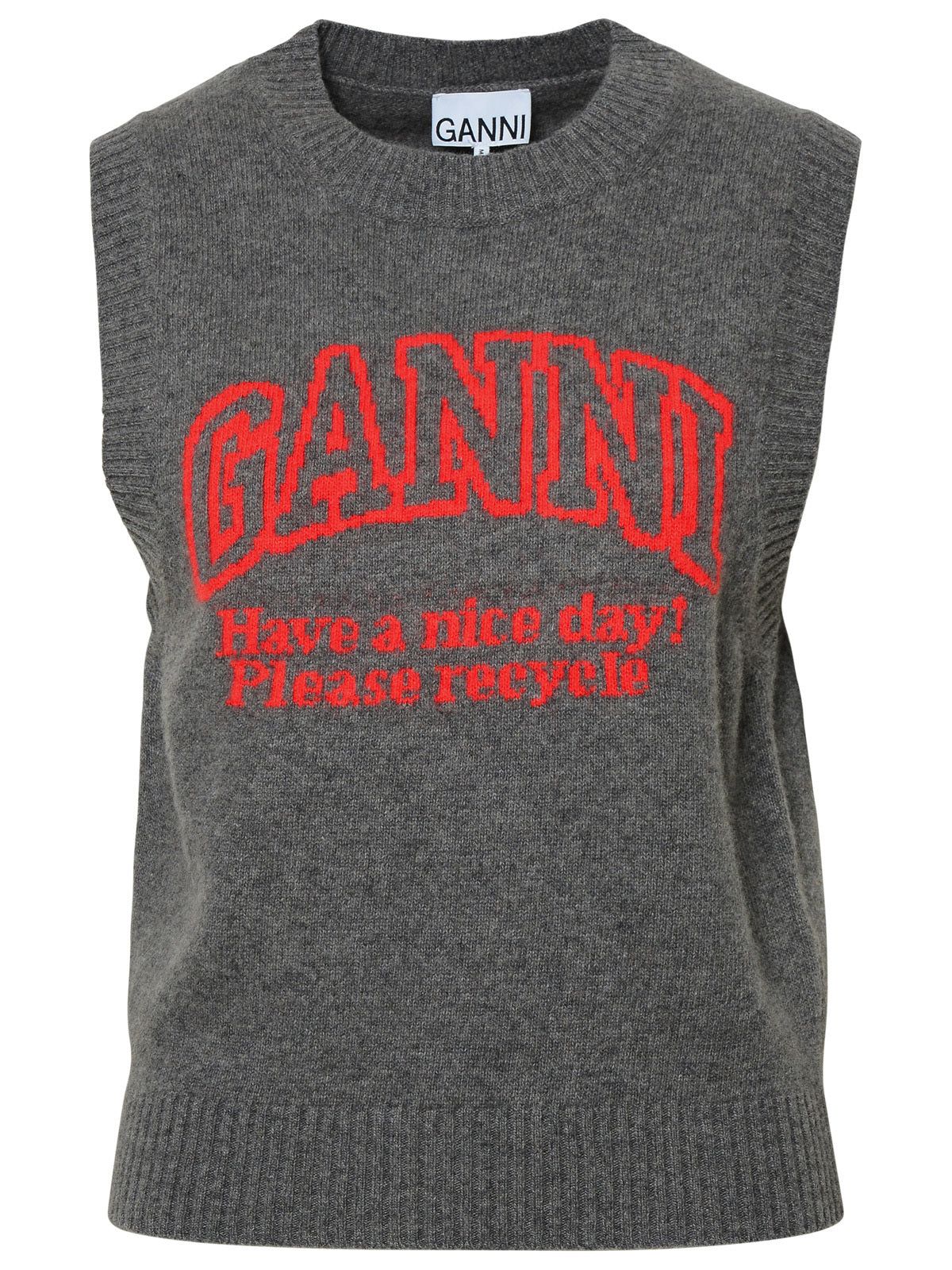 GANNI CROP LOGO VEST | Garmentory