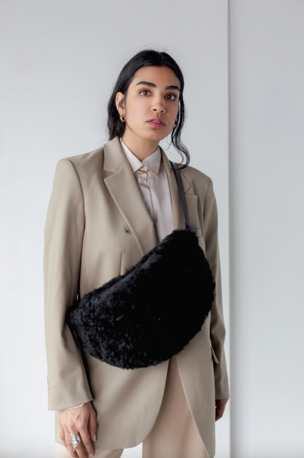 Your Bag Of Holding - Shearling Sling (Black) | Garmentory