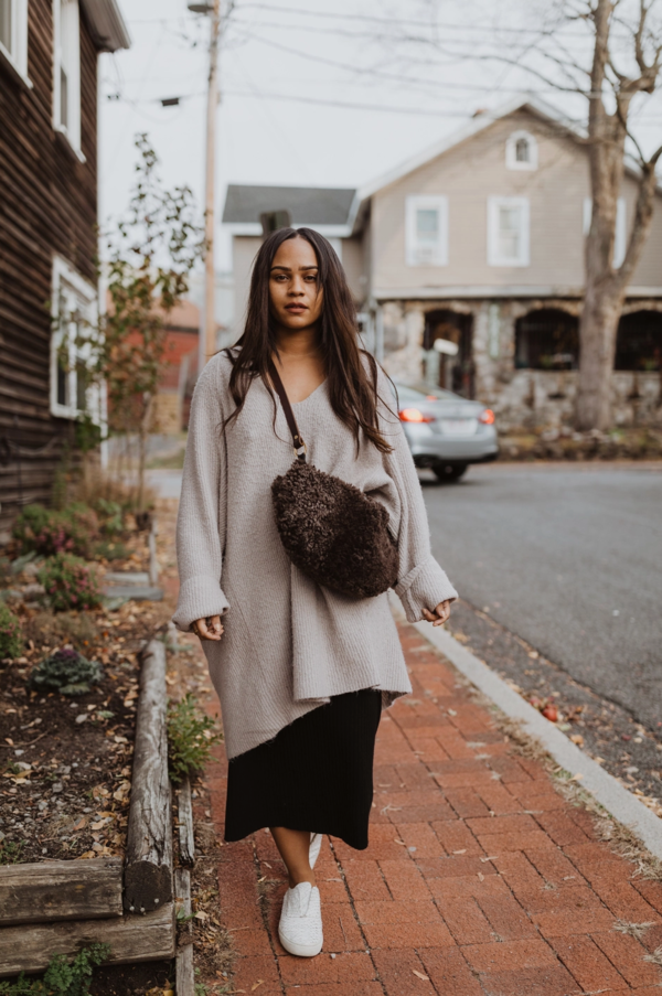 Your Bag Of Holding - Shearling Sling (Brown) | Garmentory