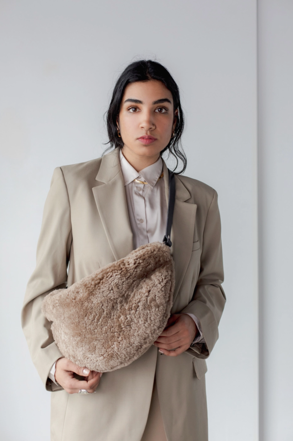 Your Bag Of Holding - Shearling Sling (Mushroom) | Garmentory