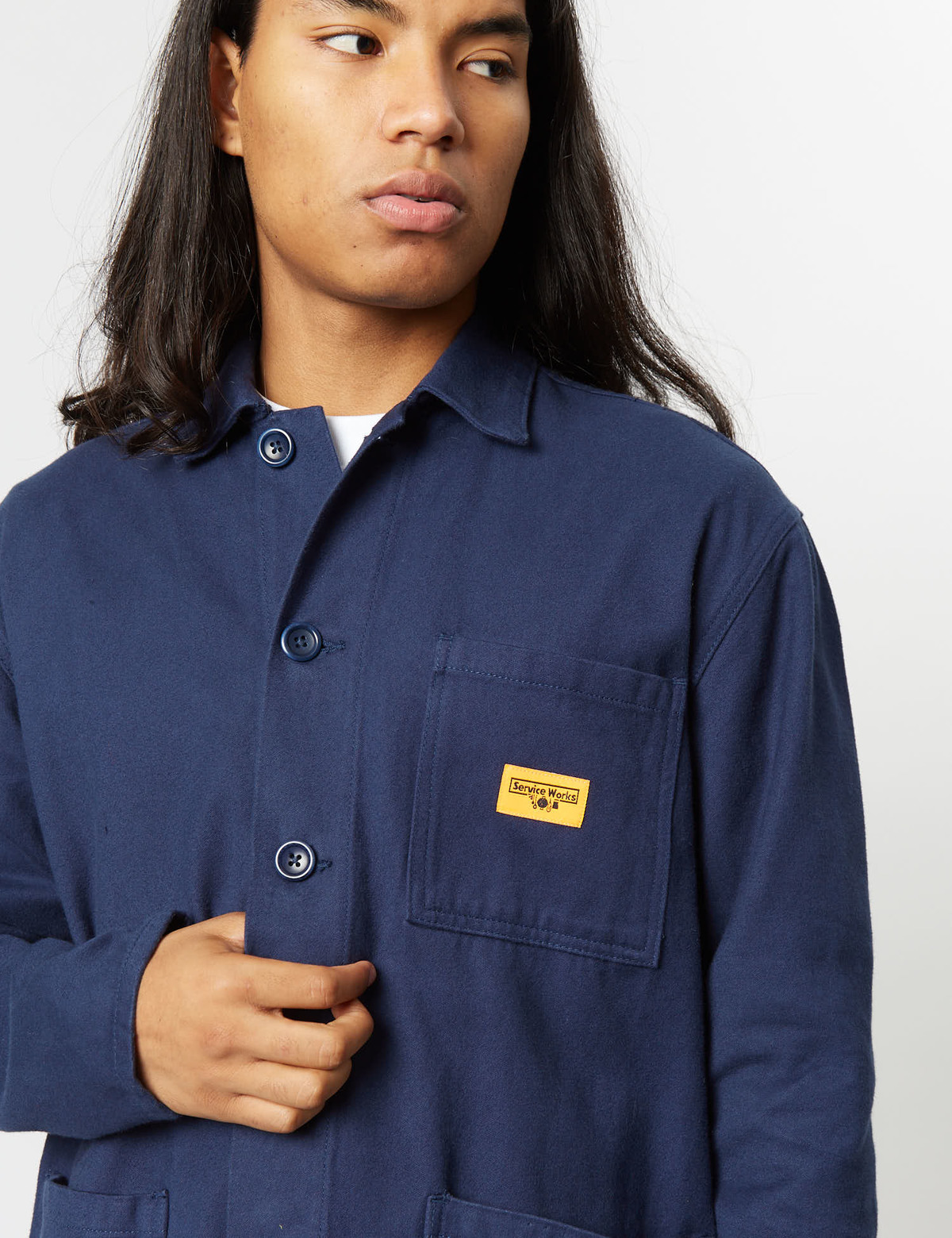 Service Works Moleskin Coverall Jacket - Navy Blue | Garmentory
