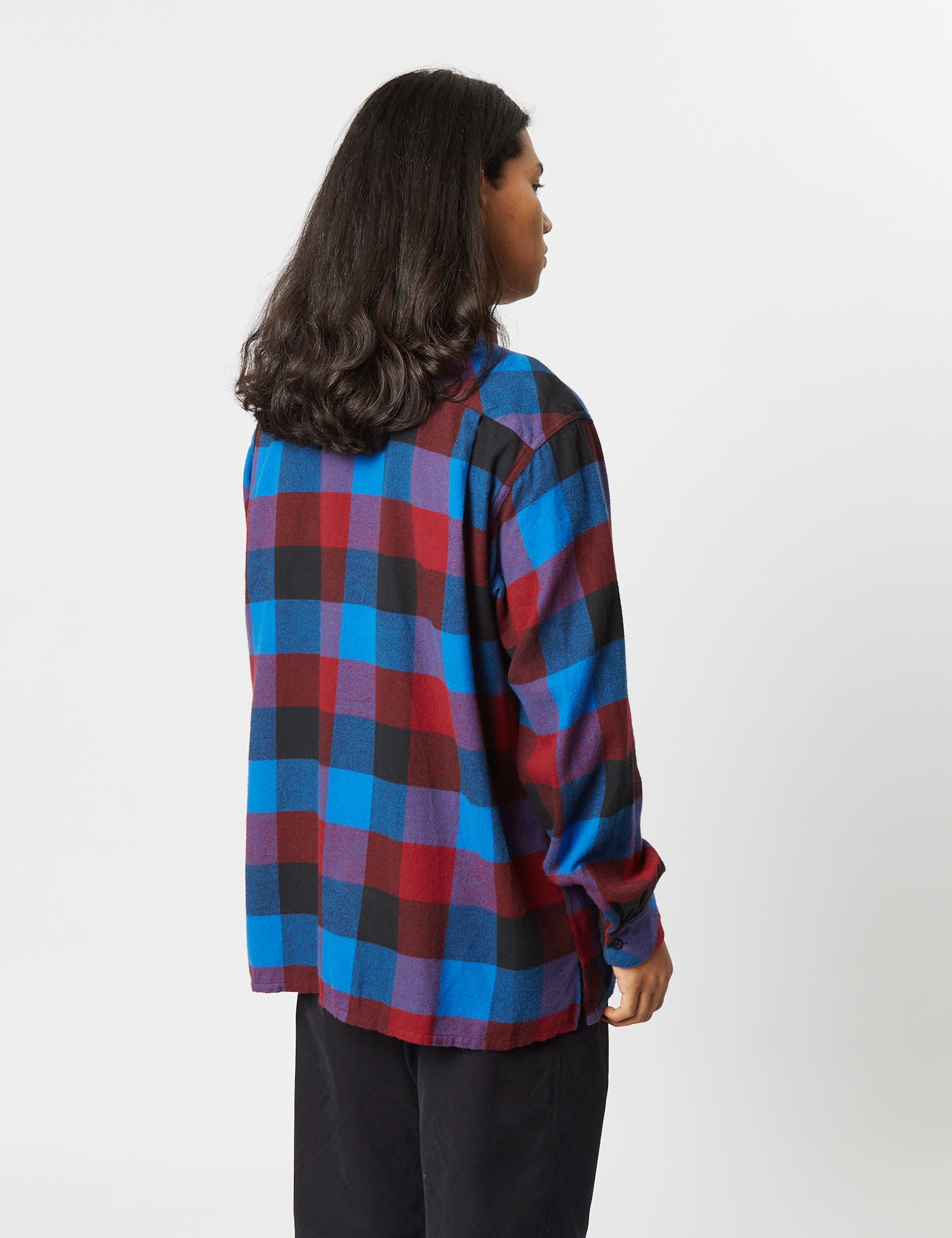 Engineered Garments Block Check Classic Shirt - Blue/Red | Garmentory