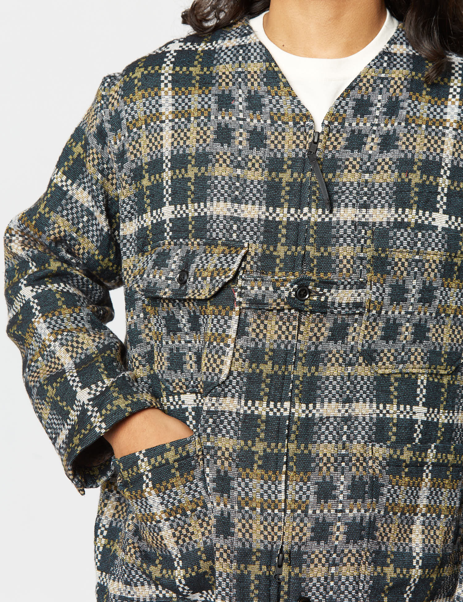 Engineered Garments Shooting Jacket - Black/Tan Plaid | Garmentory