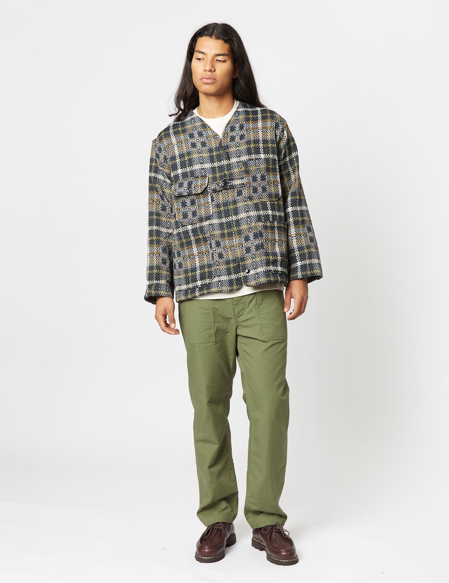 Engineered Garments Shooting Jacket - Black/Tan Plaid | Garmentory
