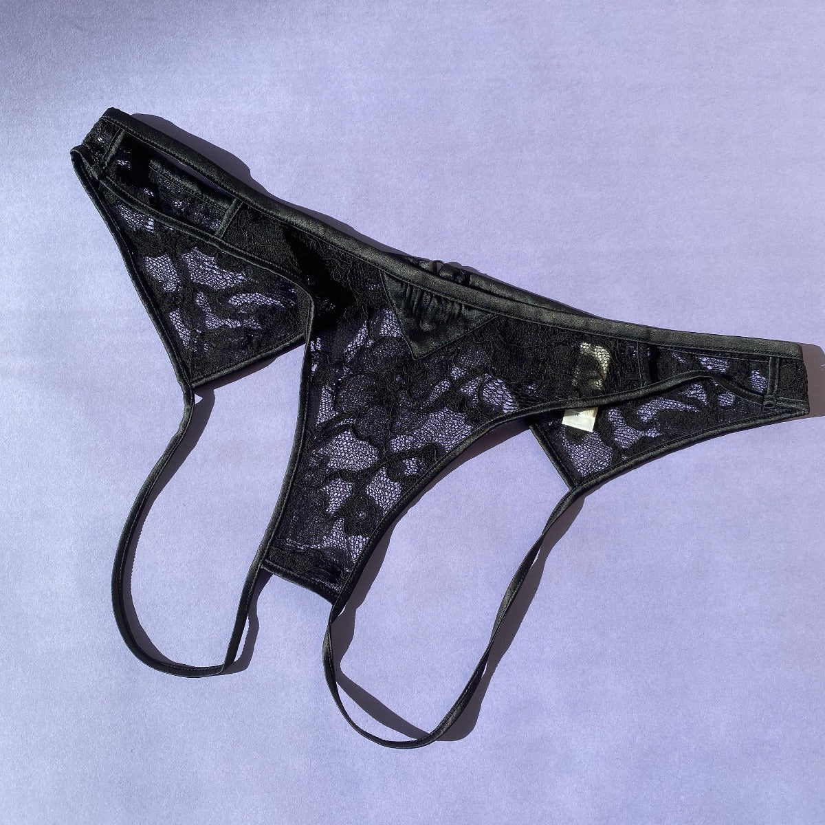 Fleur Du Mal Magnolia Lace Ouvert Panty Black Garmentory