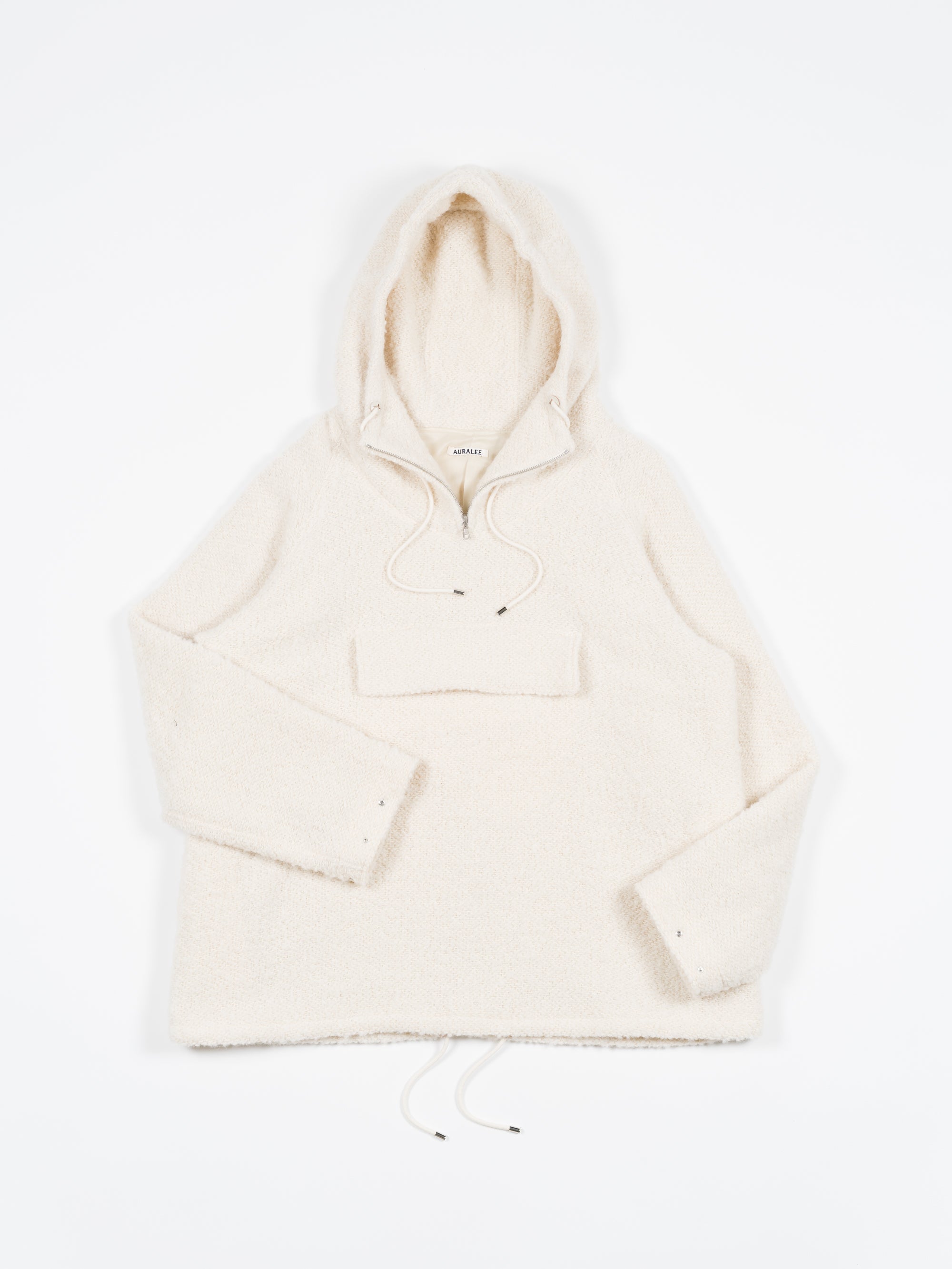 Auralee Alpaca Wool Leno Cloth P/O Parka - Ivory White | Garmentory