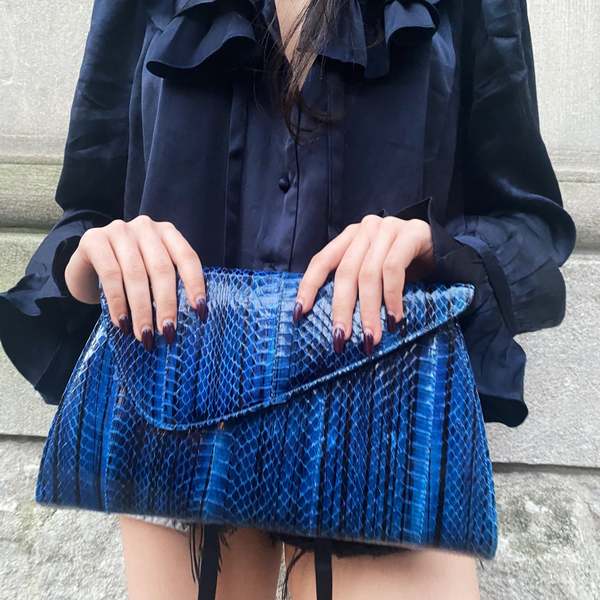 Vintage Python Purse - Blue | Garmentory