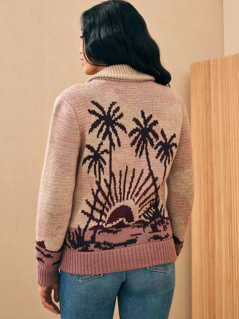 Faherty Beach Cardigan - Sunset Palm | Garmentory