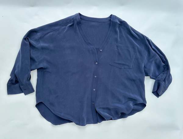 MAMÈNE Silk Smock Top - Indigo | Garmentory