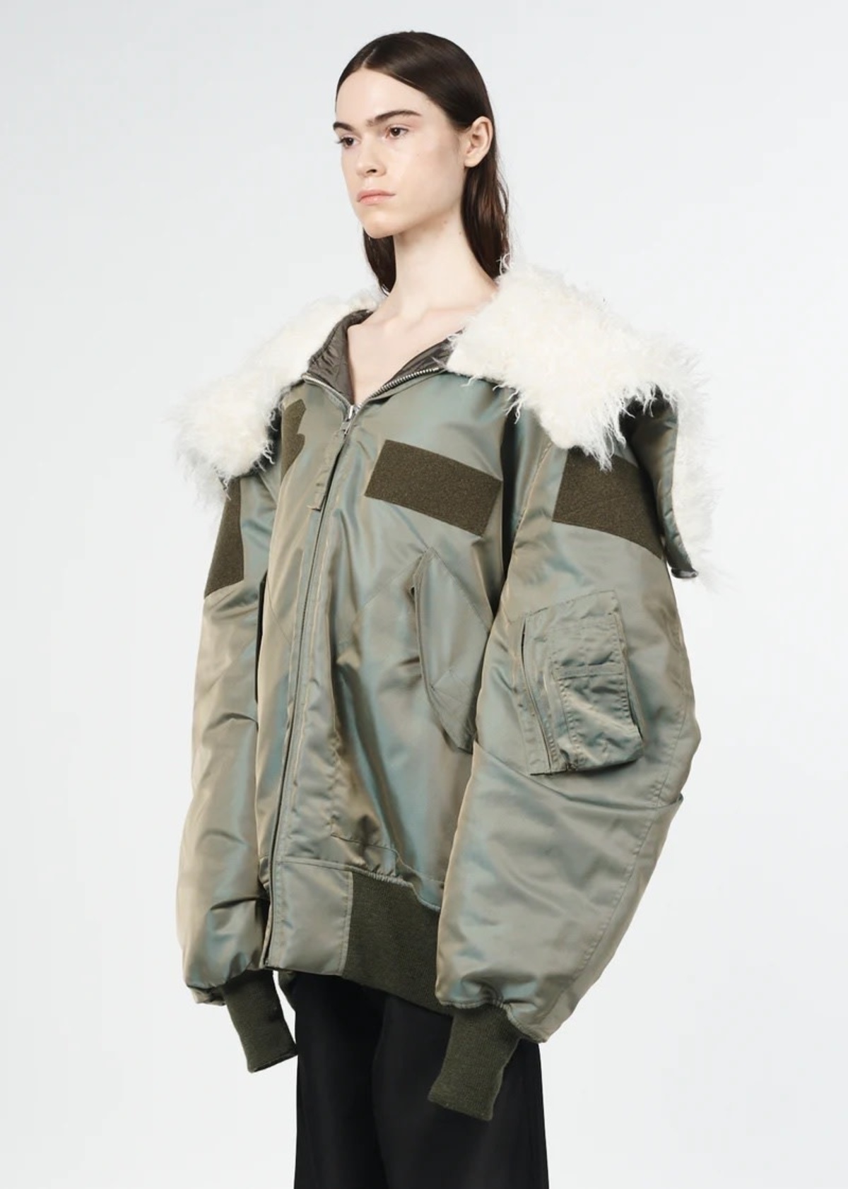 Vaquera Giant Nylon Aviator Jacket - Khaki | Garmentory