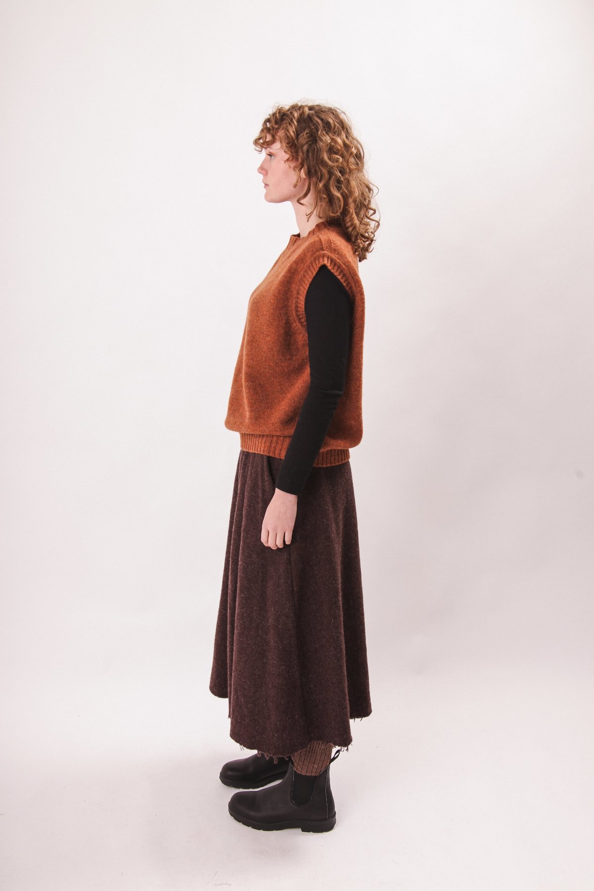 Fold Wool Vest - Rust | Garmentory