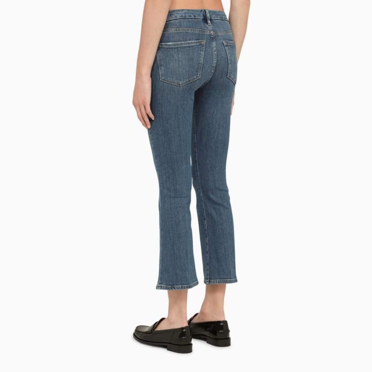 Frame Samson Le Crop Mini Boot Jeans - Blue | Garmentory