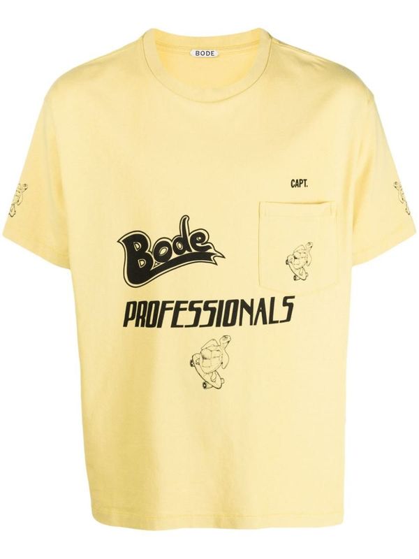 BODE Logo cotton t-shirt - Yellow | Garmentory