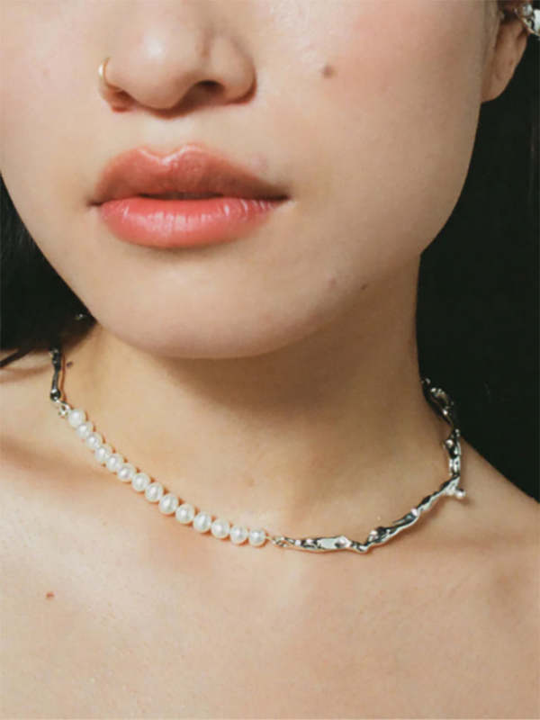 FARIS Drip Perla Necklace - Sterling Silver | Garmentory