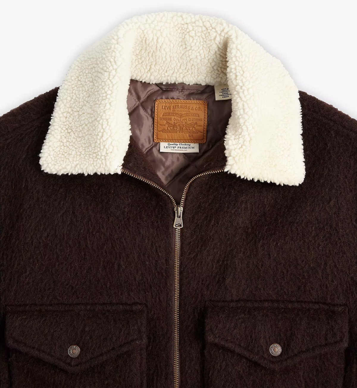 Levi's Baby Bubble Wool Sherpa Trucker Jacket - Mole Brown | Garmentory