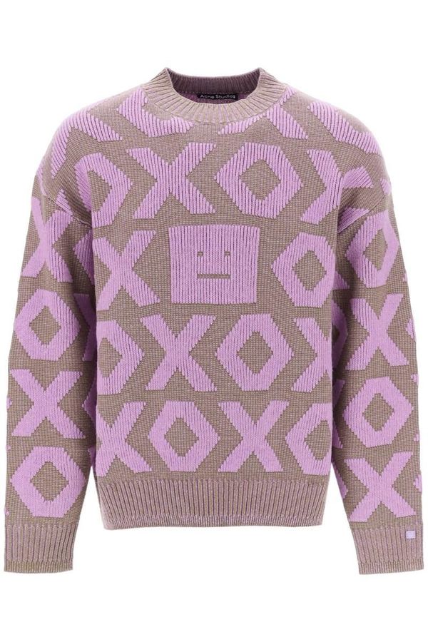 Acne studios wool and cotton jacquard sweater | Garmentory