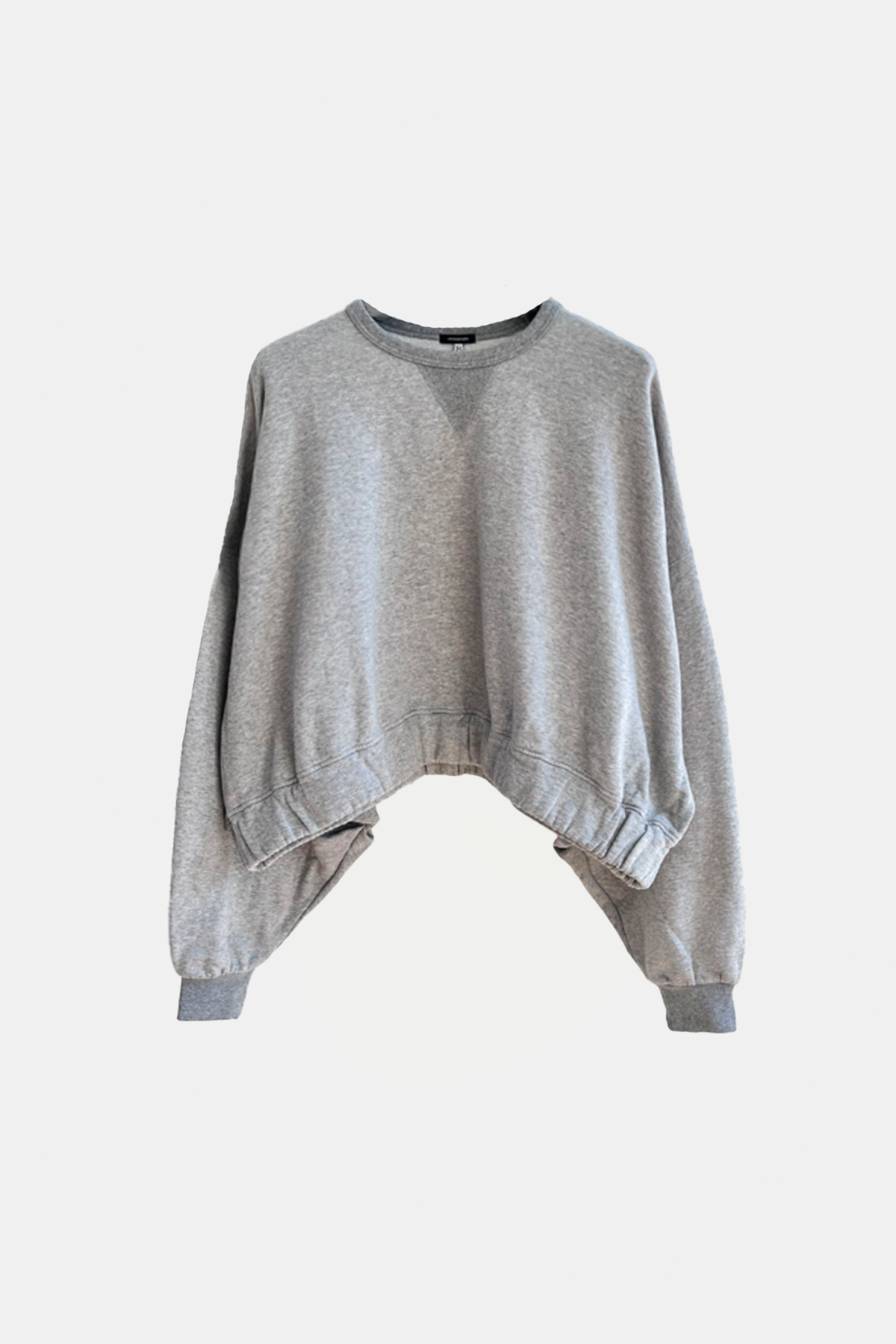 R13 Jumbo Cropped Crew Neck Sweat - Heather Grey | Garmentory
