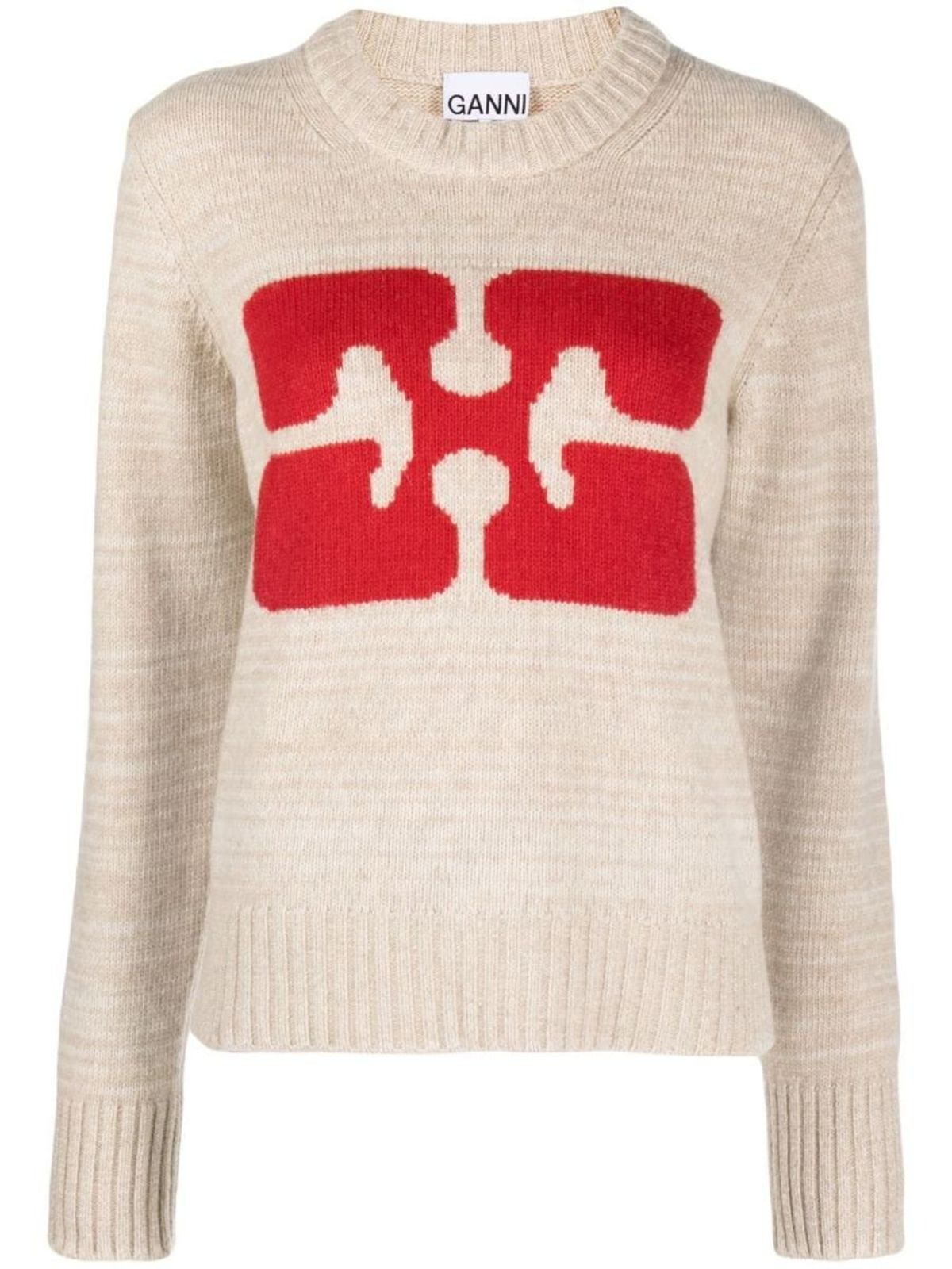 GANNI Logo-intarsia jumper | Garmentory