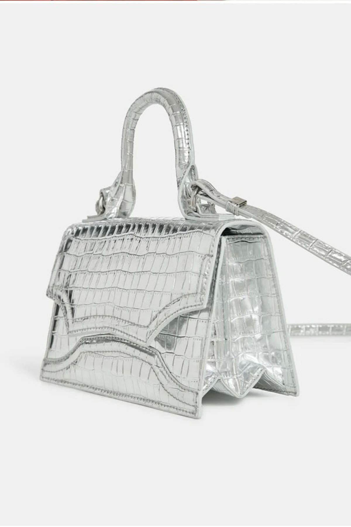 Essentiel Antwerp Emisol Faux Croco Bag - Silver | Garmentory