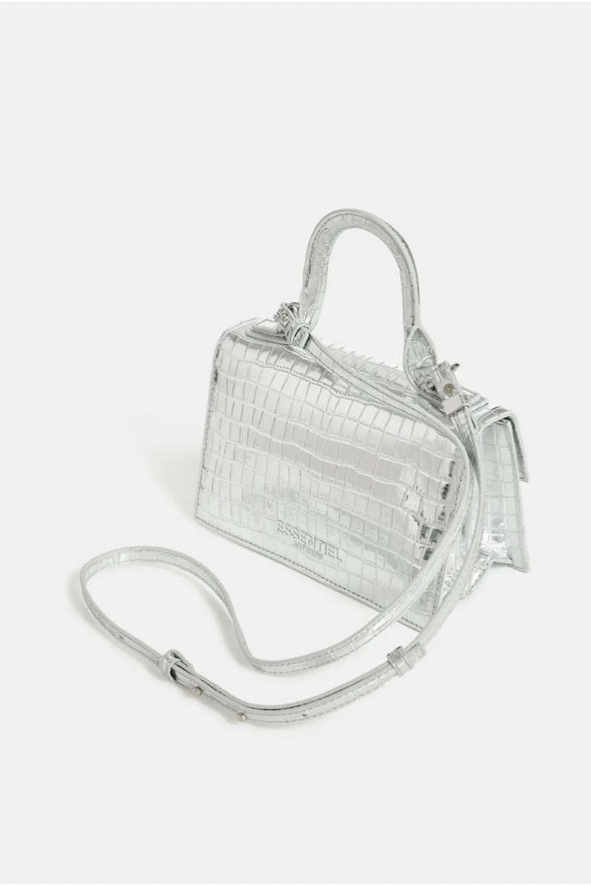 Essentiel Antwerp Emisol Faux Croco Bag - Silver | Garmentory