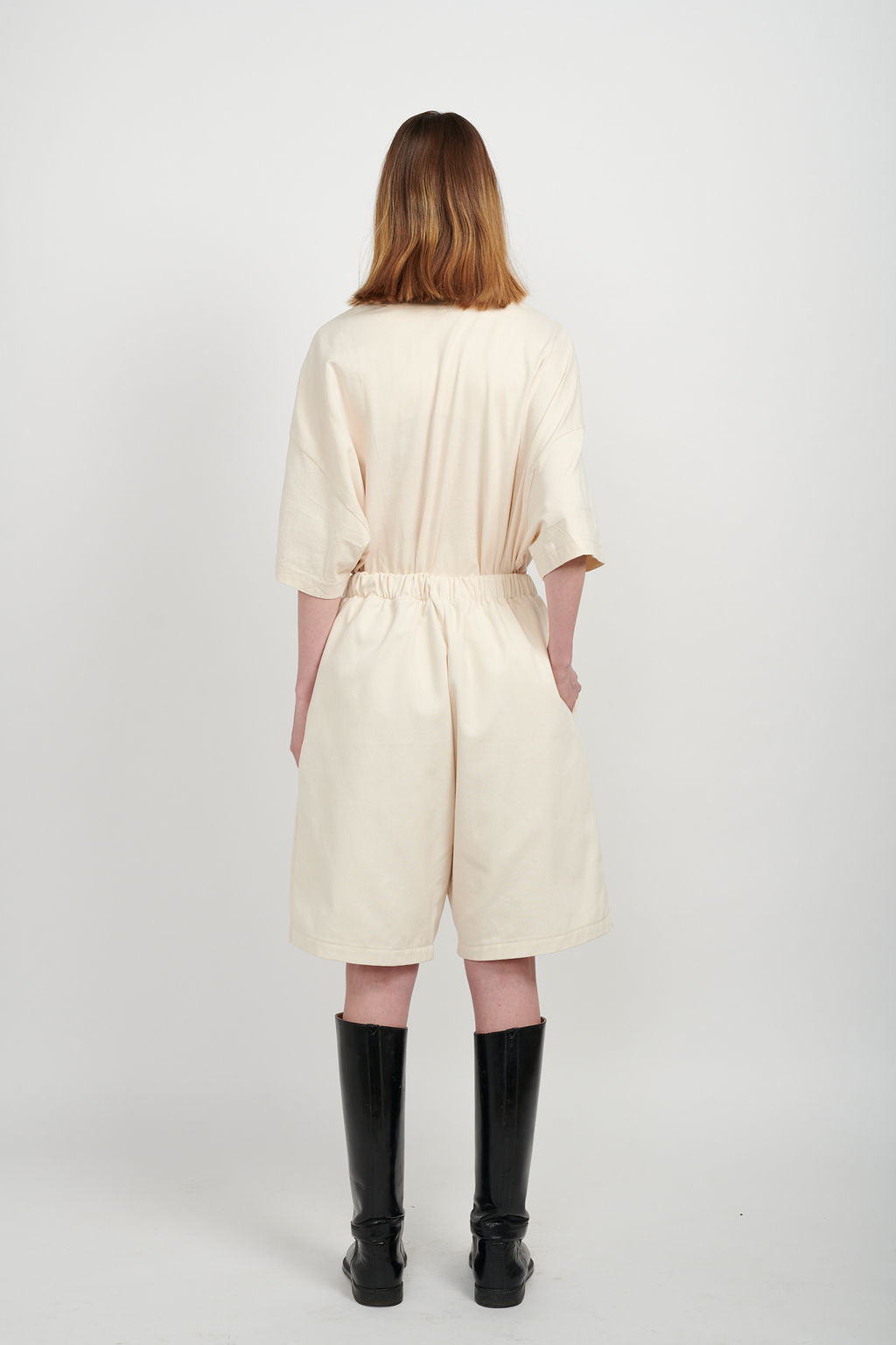 Ashley Rowe BAGGY DENIM JORTS - CREAM | Garmentory
