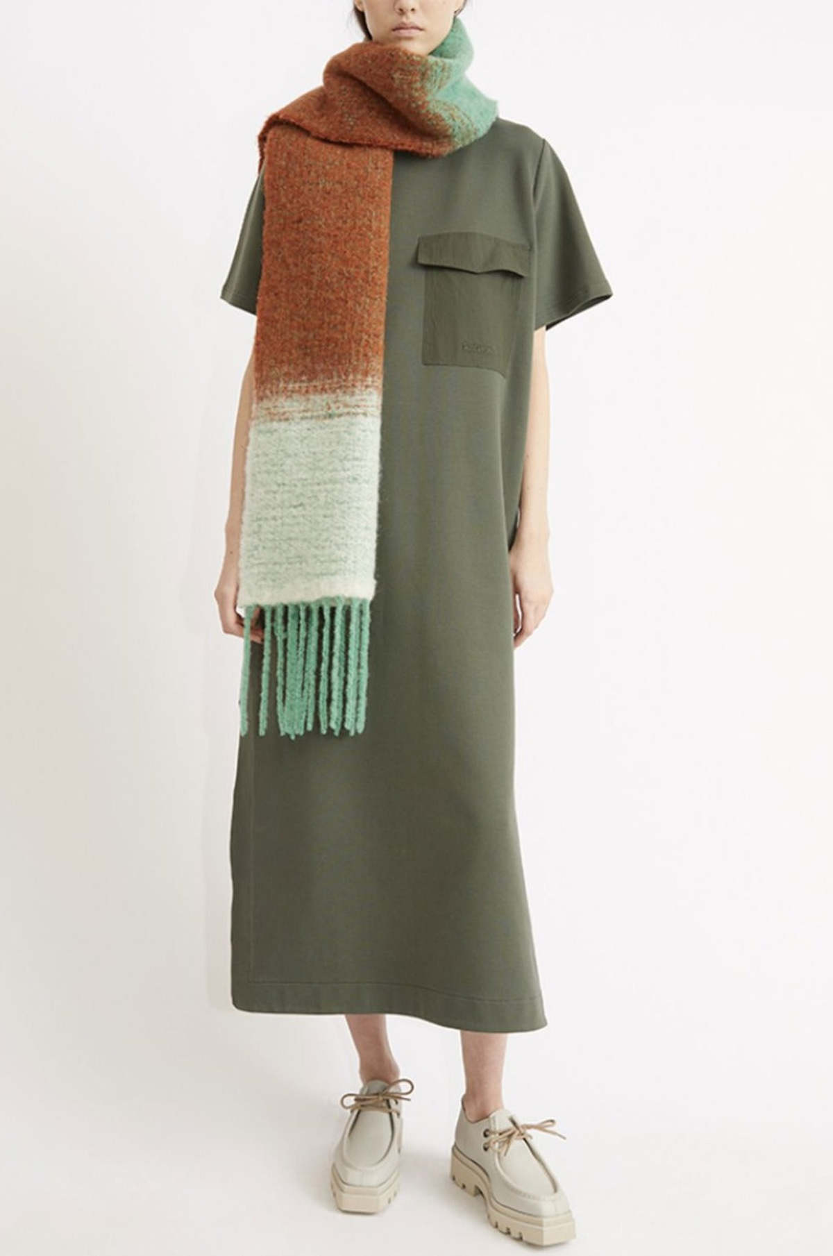 RODEBJER Beau Scarf - Burnt Orange/Teal Ombre | Garmentory