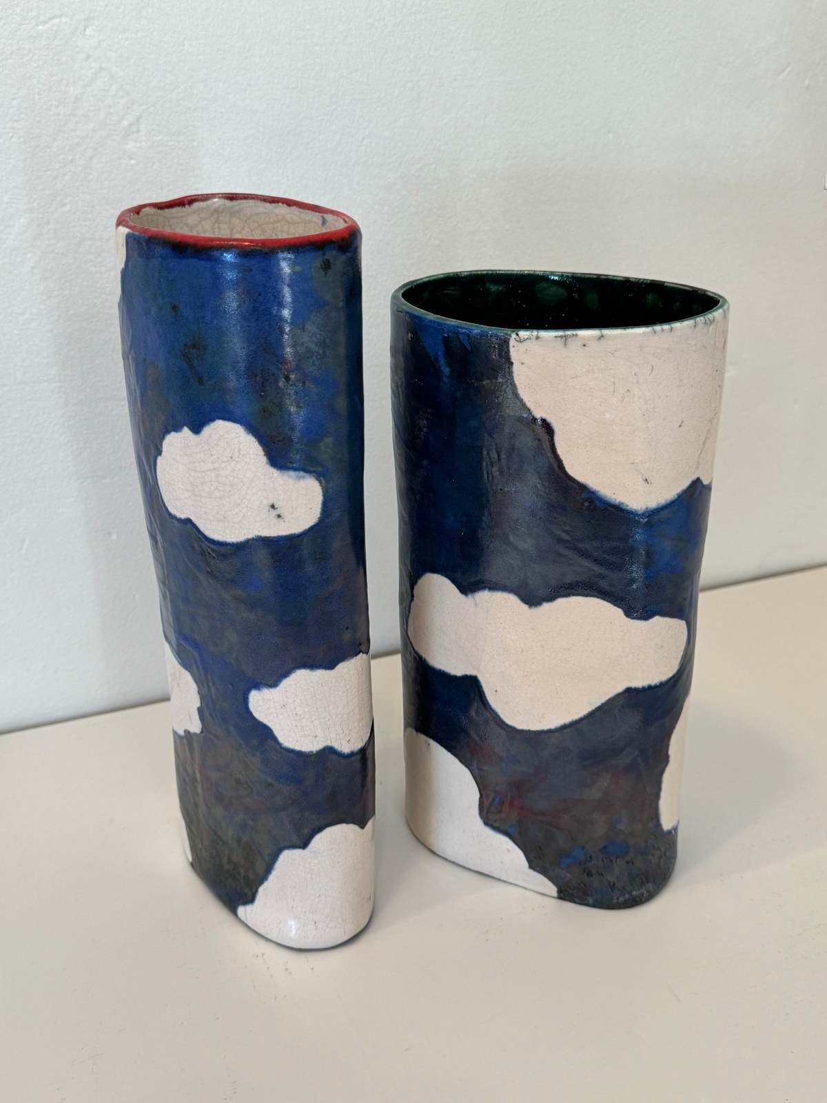 Minh Singer Blue Clouds Inner Child Raku Vessel | Garmentory