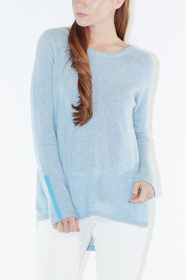 Duffy Hi-Lo Cashmere Sweater in Seaglass | Garmentory