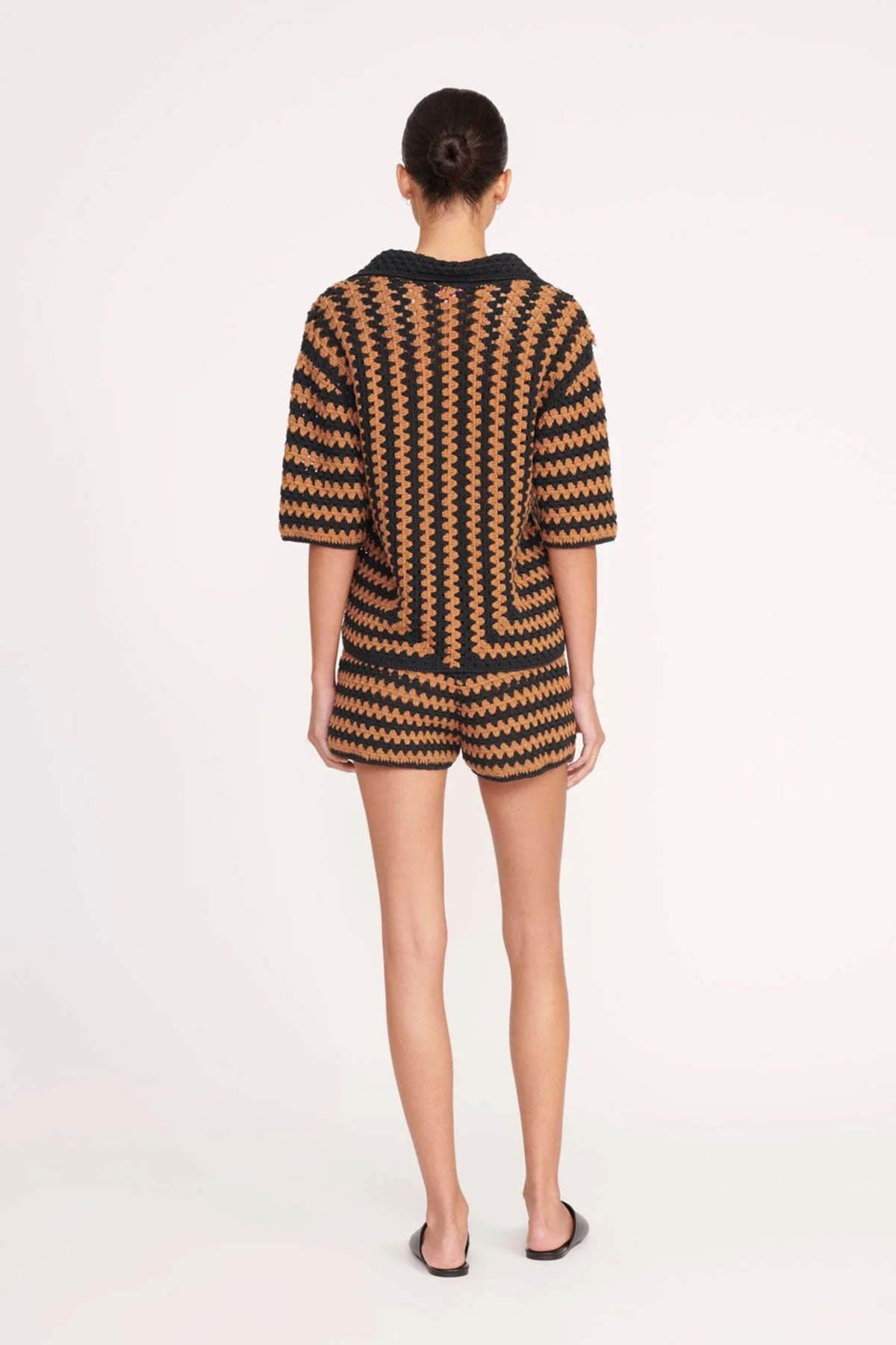 Staud Mabel Top - Black/Tan Seashore Stripe | Garmentory