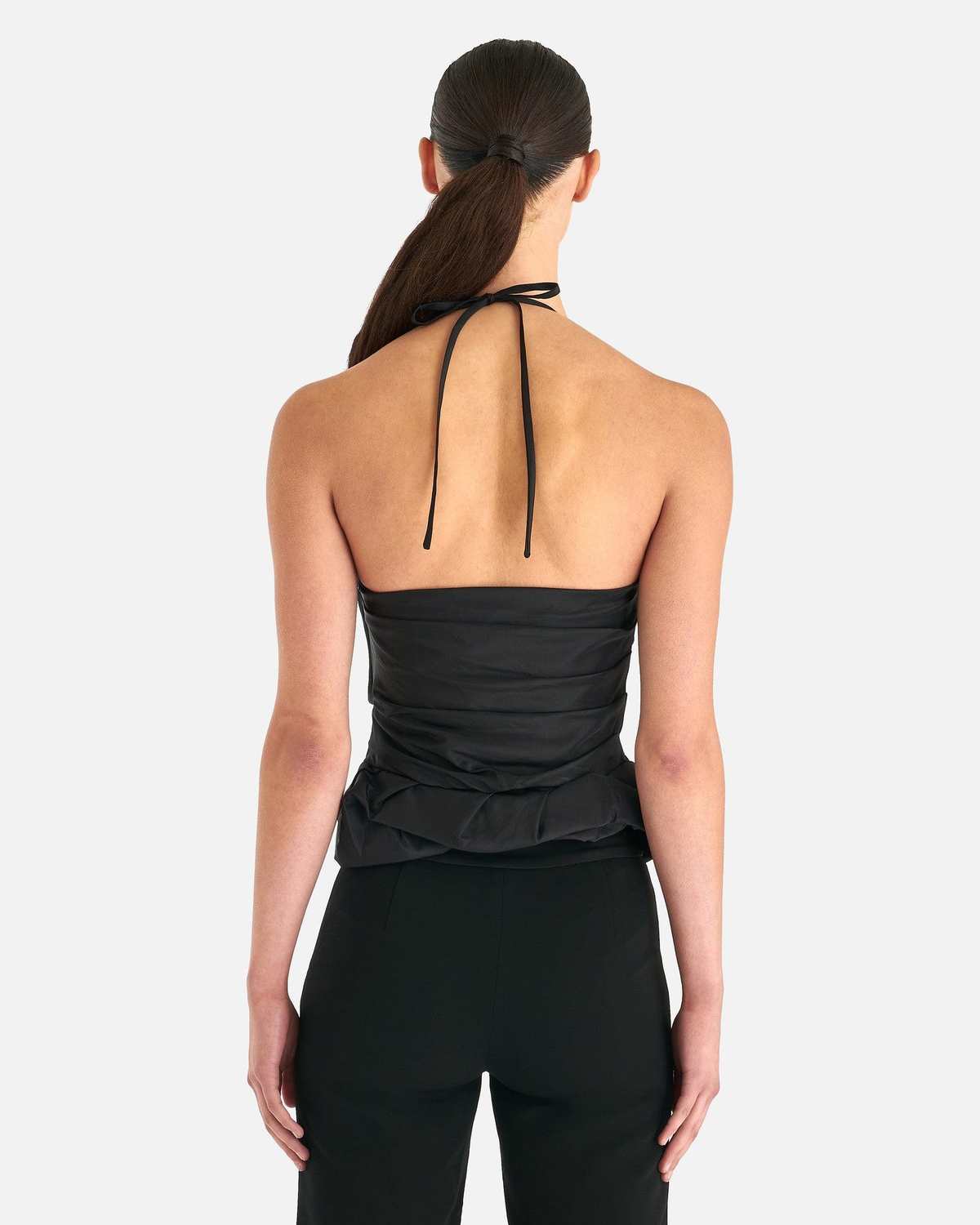 Simkhai Hailee Draped Halter Top - Black | Garmentory