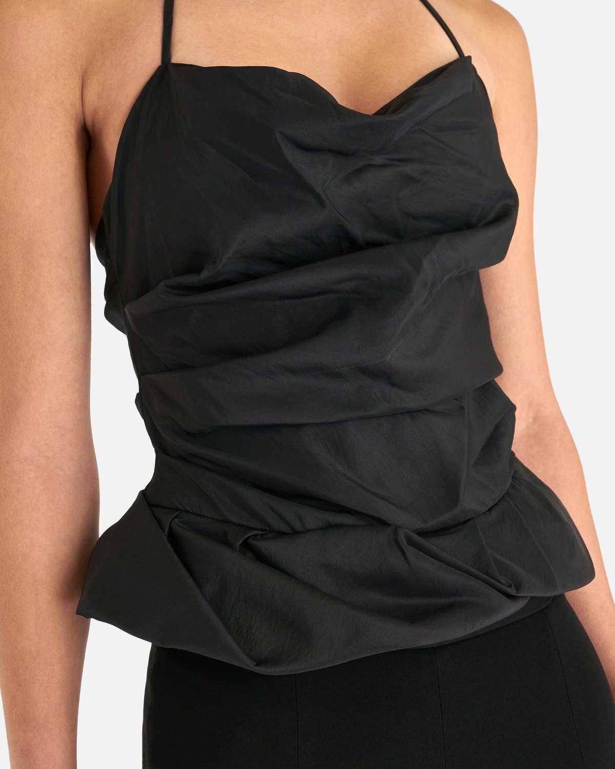 Simkhai Hailee Draped Halter Top - Black | Garmentory