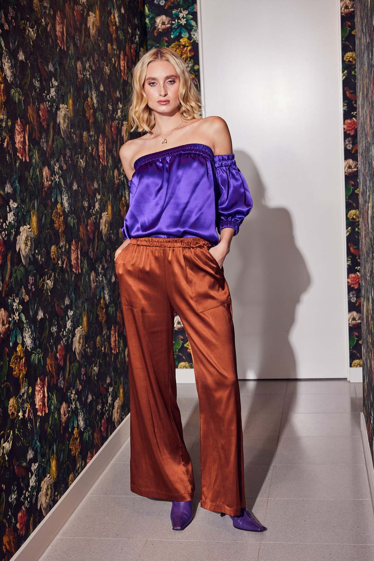 Lindsay Nicholas New York Freya Silk Satin Pant - Cinnamon | Garmentory