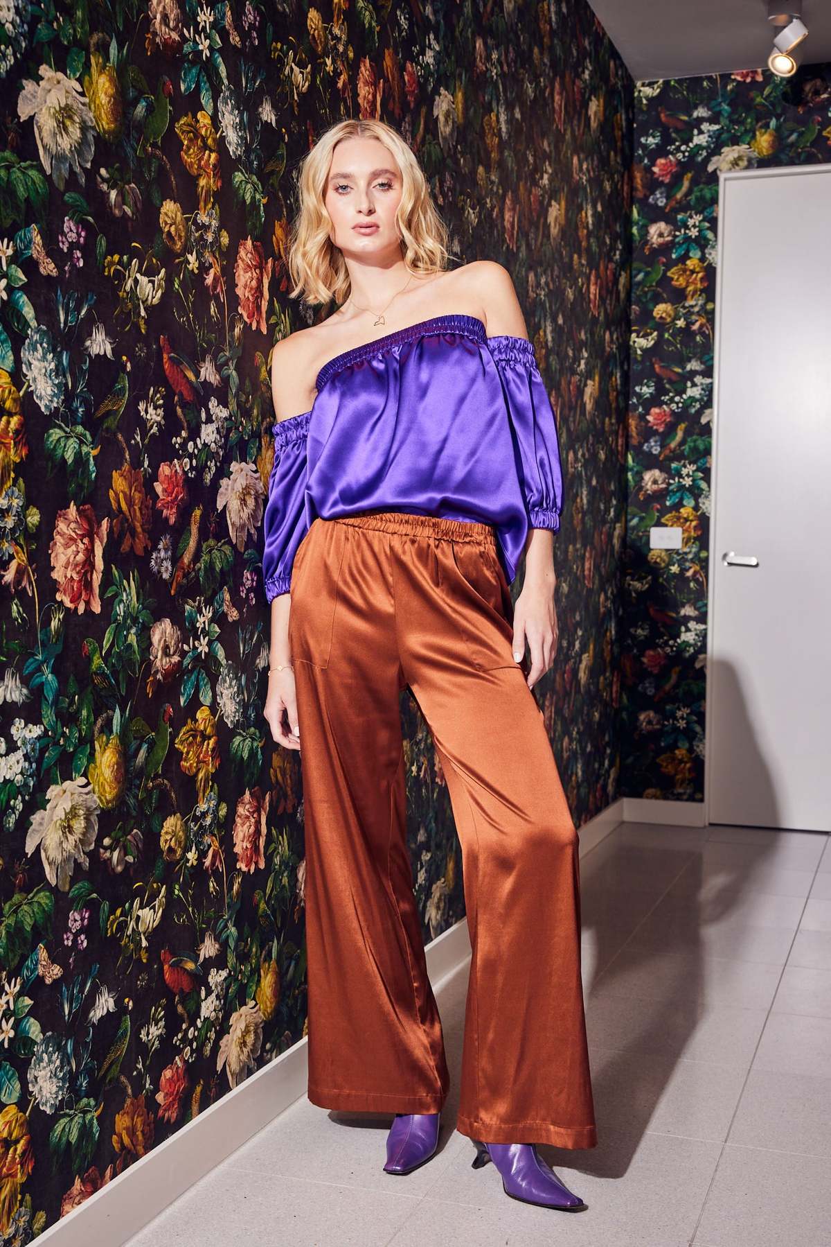 Lindsay Nicholas New York Freya Silk Satin Pant - Cinnamon | Garmentory