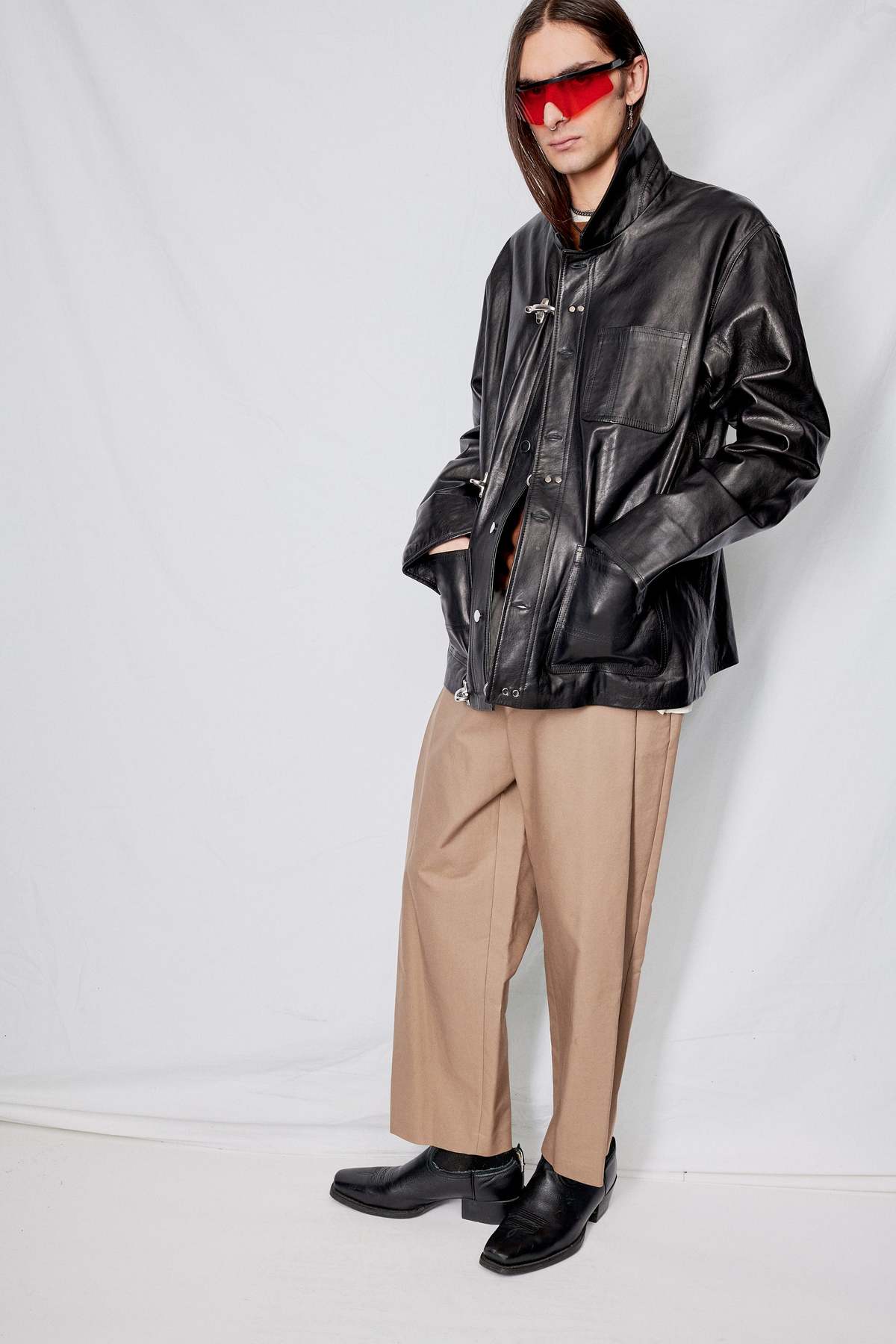 Assembly Leather Fireman Field Coat - Black | Garmentory