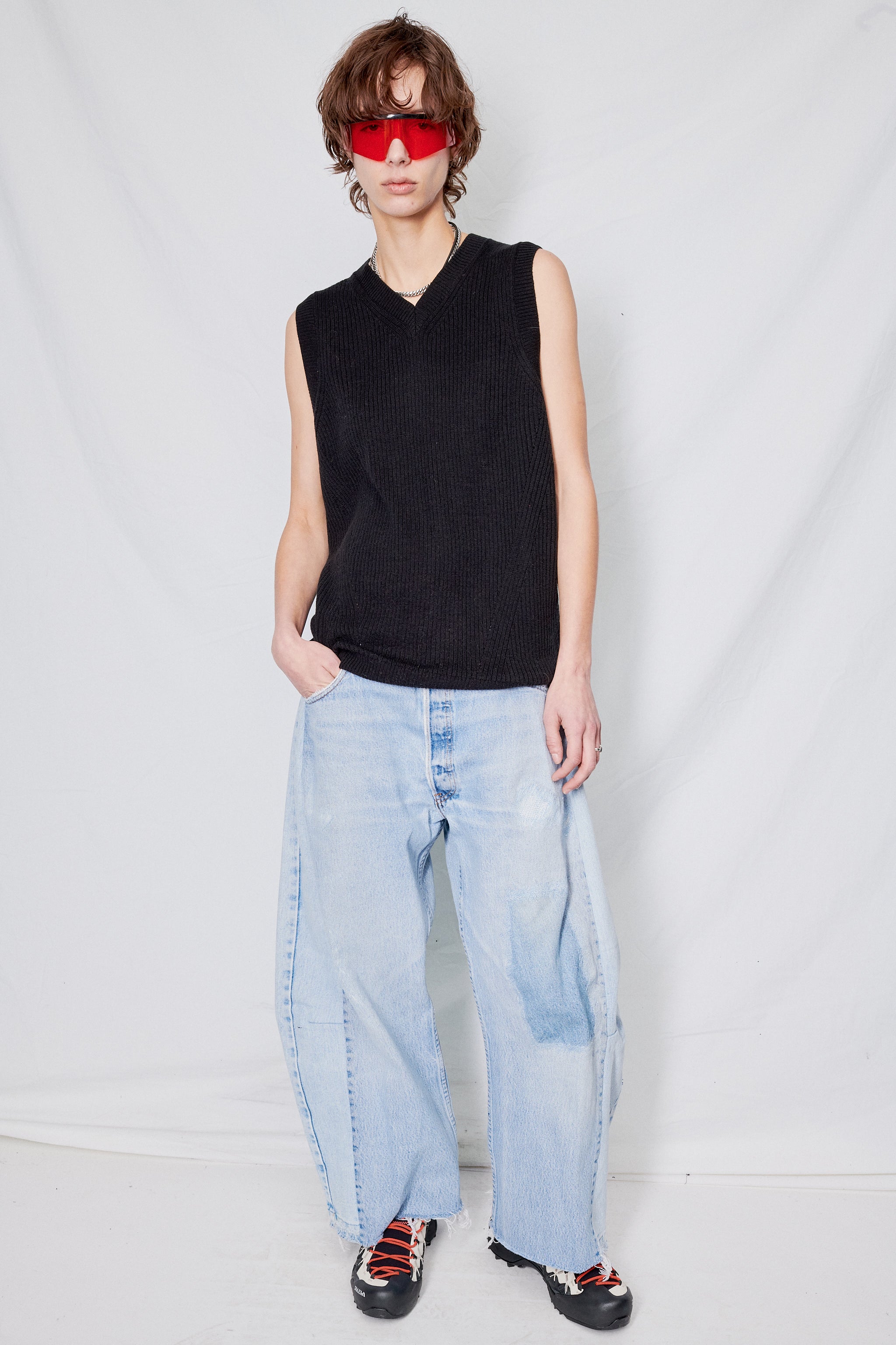 Assembly Ribbed Merino Wool Vest - Black | Garmentory