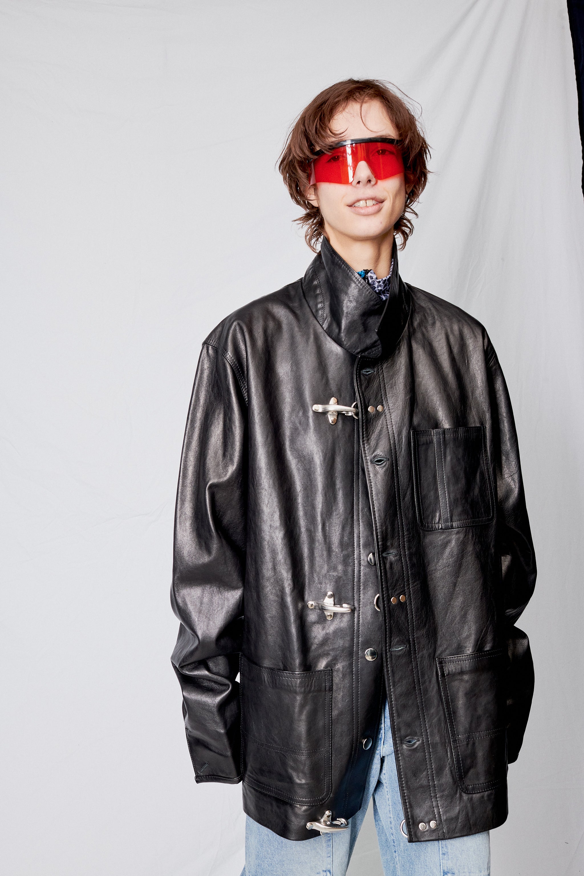 Assembly Leather Fireman Field Coat - Black | Garmentory