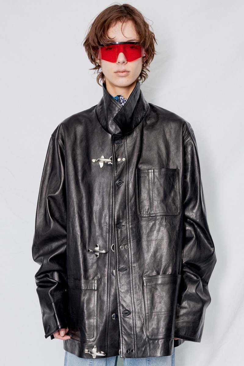 Assembly Leather Fireman Field Coat - Black | Garmentory