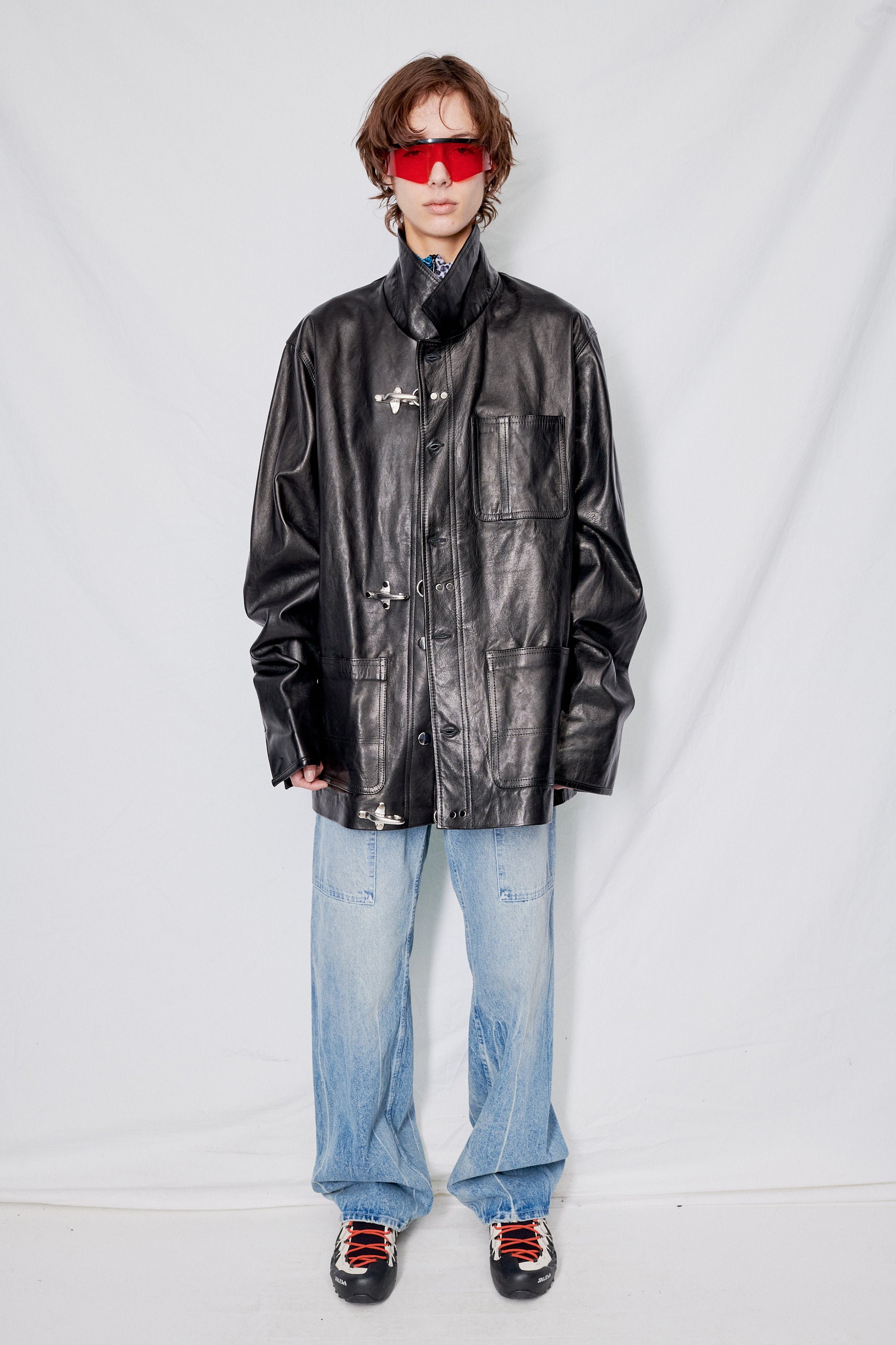 Assembly Leather Fireman Field Coat - Black | Garmentory