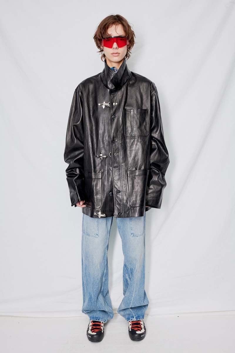 Assembly Leather Fireman Field Coat - Black | Garmentory