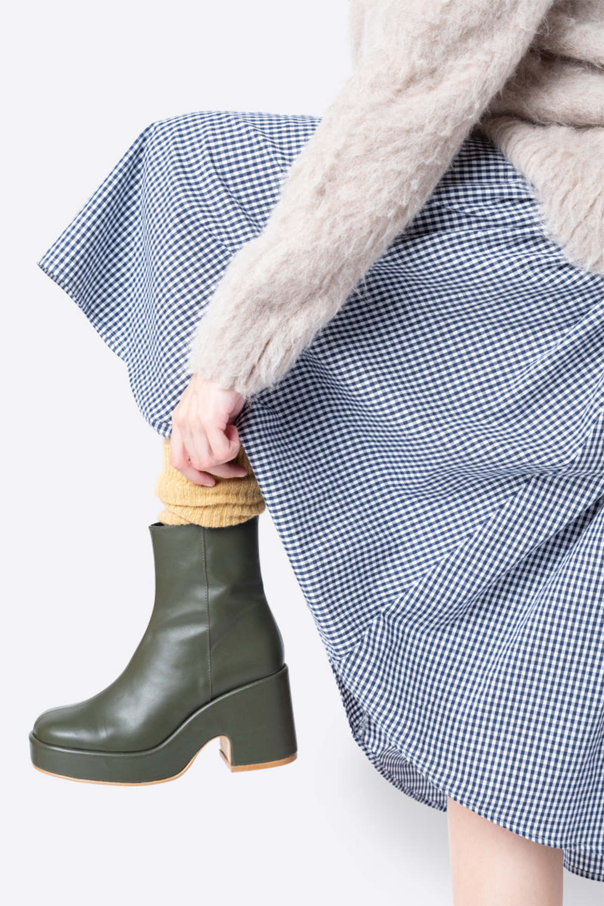 "INTENTIONALLY __________." Maria Platform Ankle Boot - Cloud | Garmentory