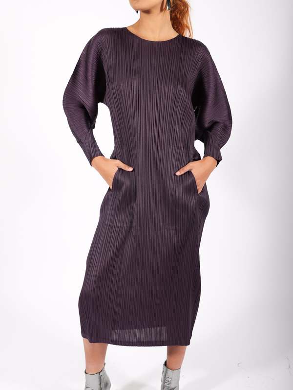 Monthly Colors November Dress in Dark Purple by Pleats Please Issey ...