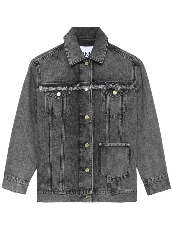 GANNI SNOW WASHED OVERSIZED DENIM JACKET | Garmentory