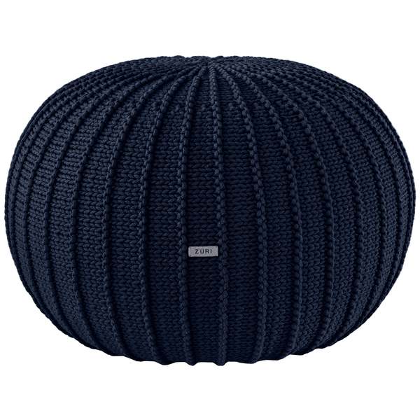 Zuri House Knitted Pouffe - Navy Blue | Garmentory