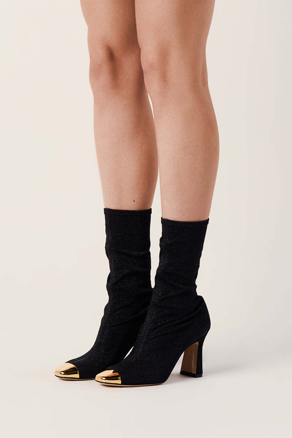 Maria Luca Elia metal toe-cap stretch boots - Black/Gold | Garmentory