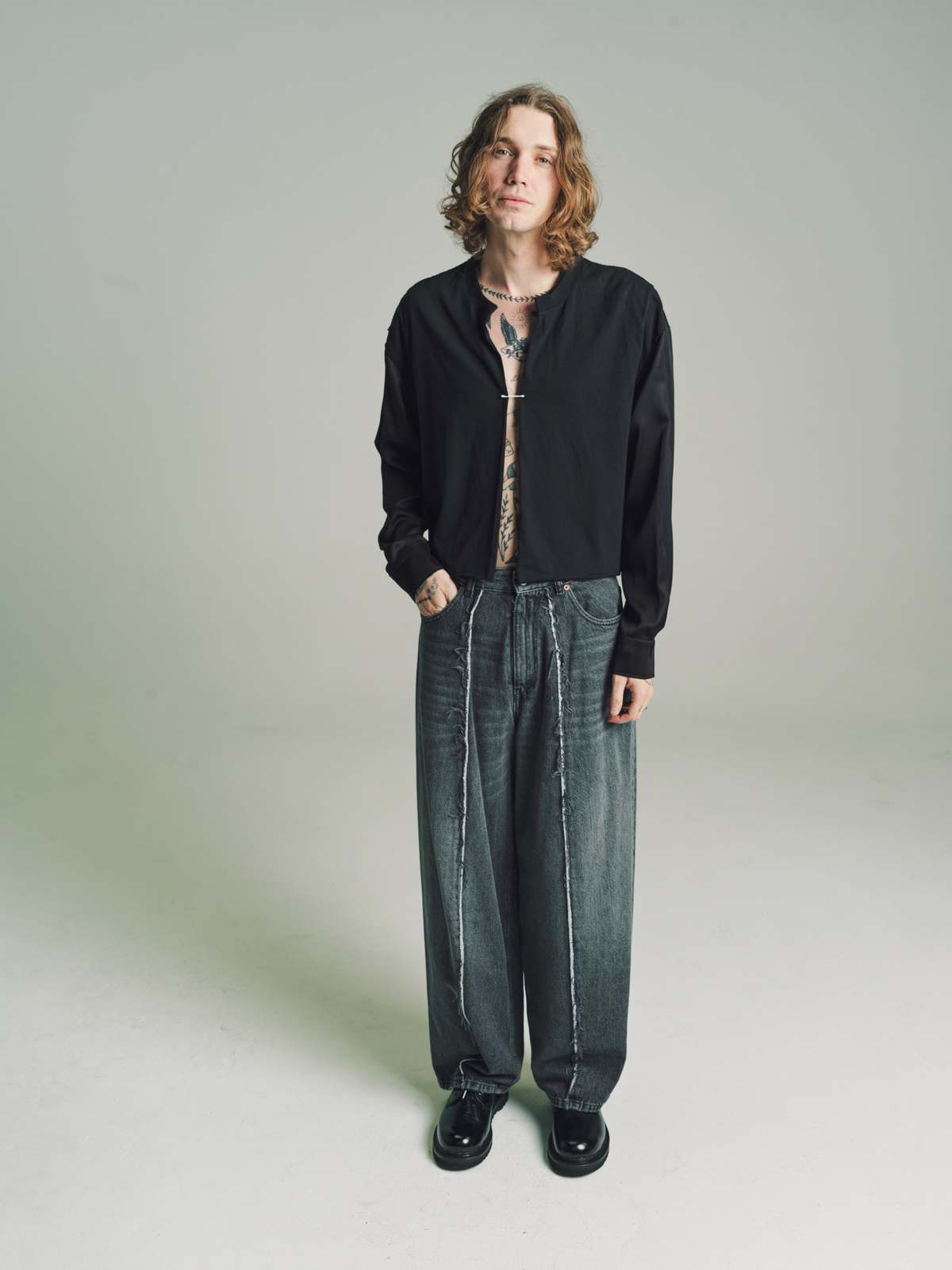 MM6 Maison Margiela Safety Pin Top - Black/White | Garmentory