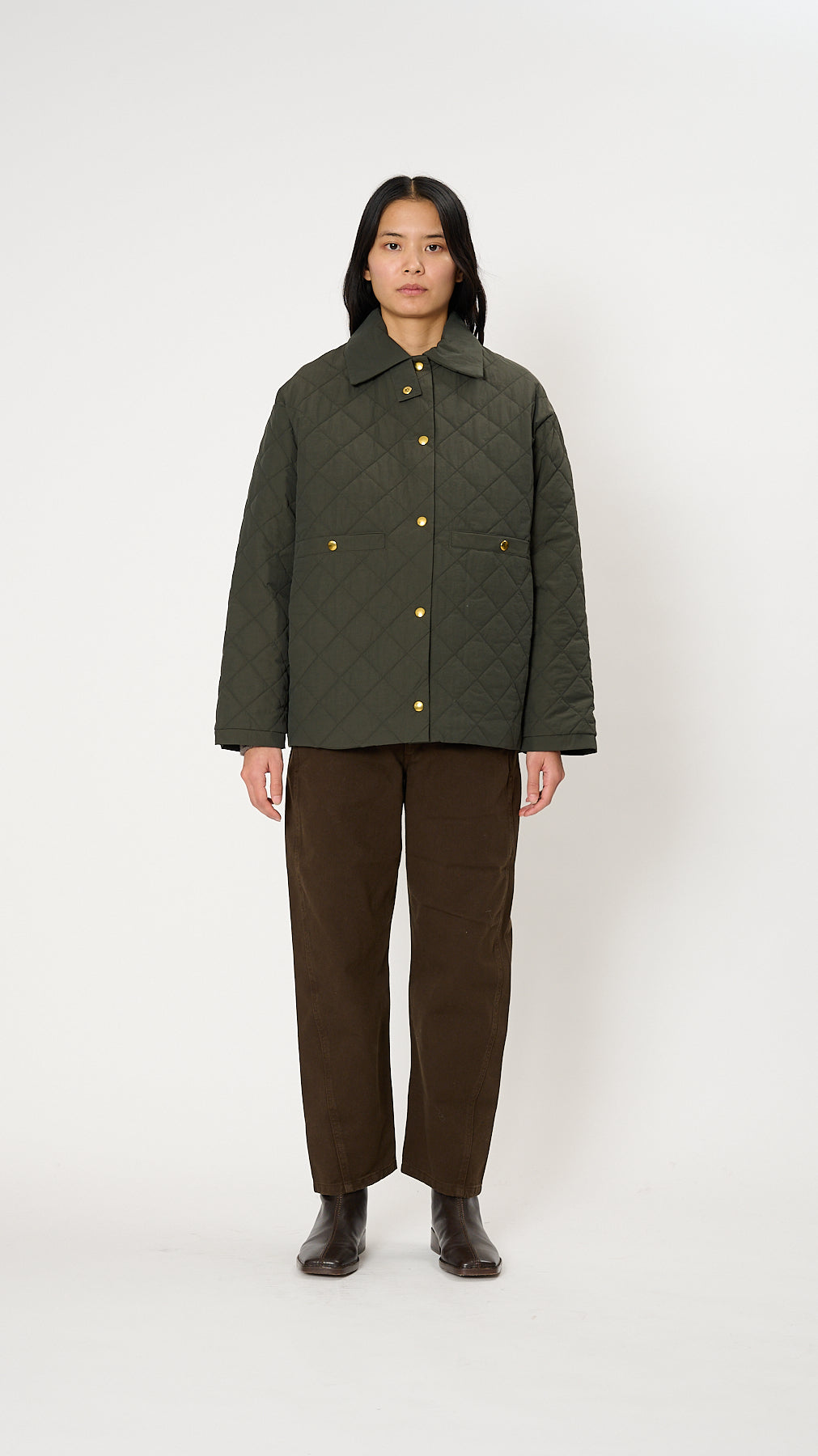 KASSL Blouson Long Taffeta Jacket - Dark Green | Garmentory