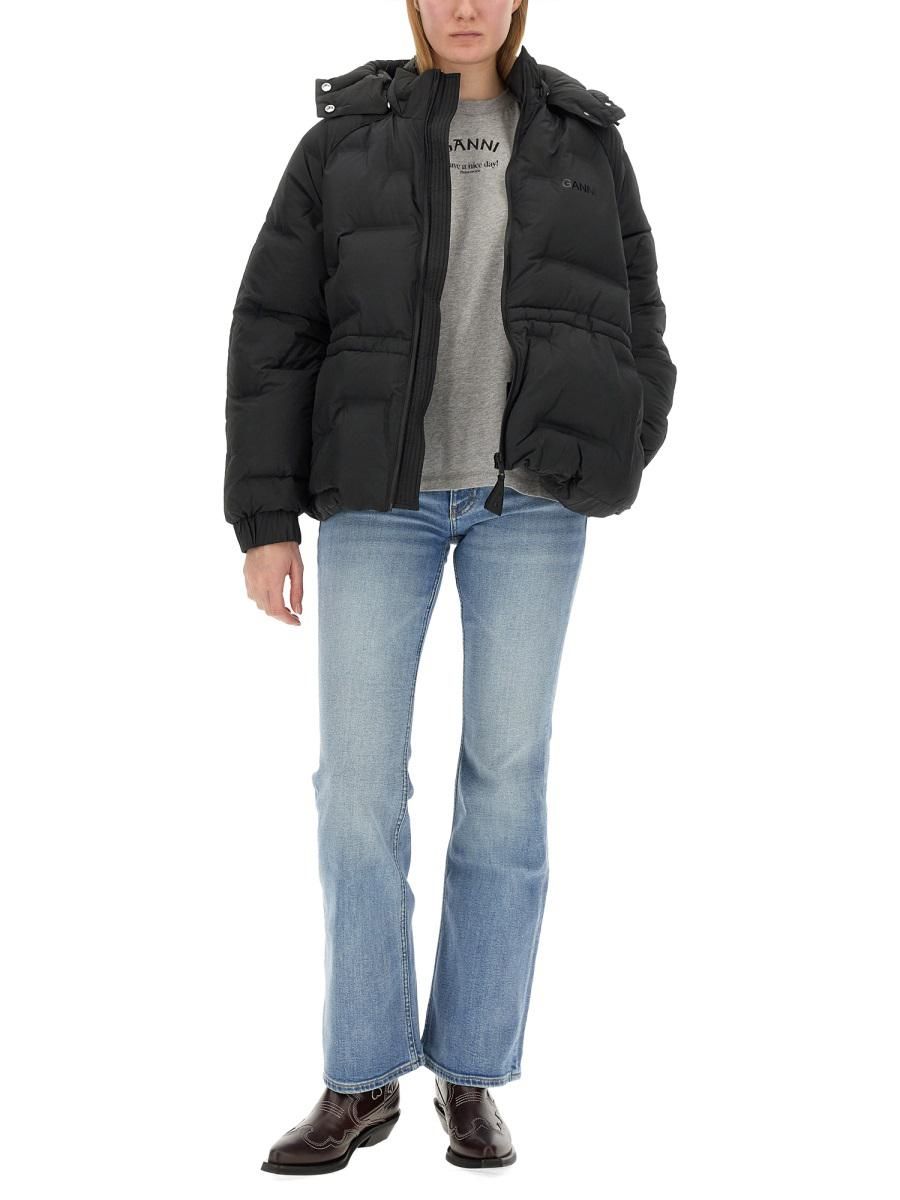 Ganni JACKET WITH LOGO - Black | Garmentory