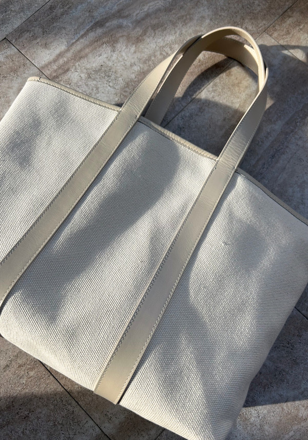 Le Point Dl the label x INK PORCELAIN Structured Tote - Cream | Garmentory