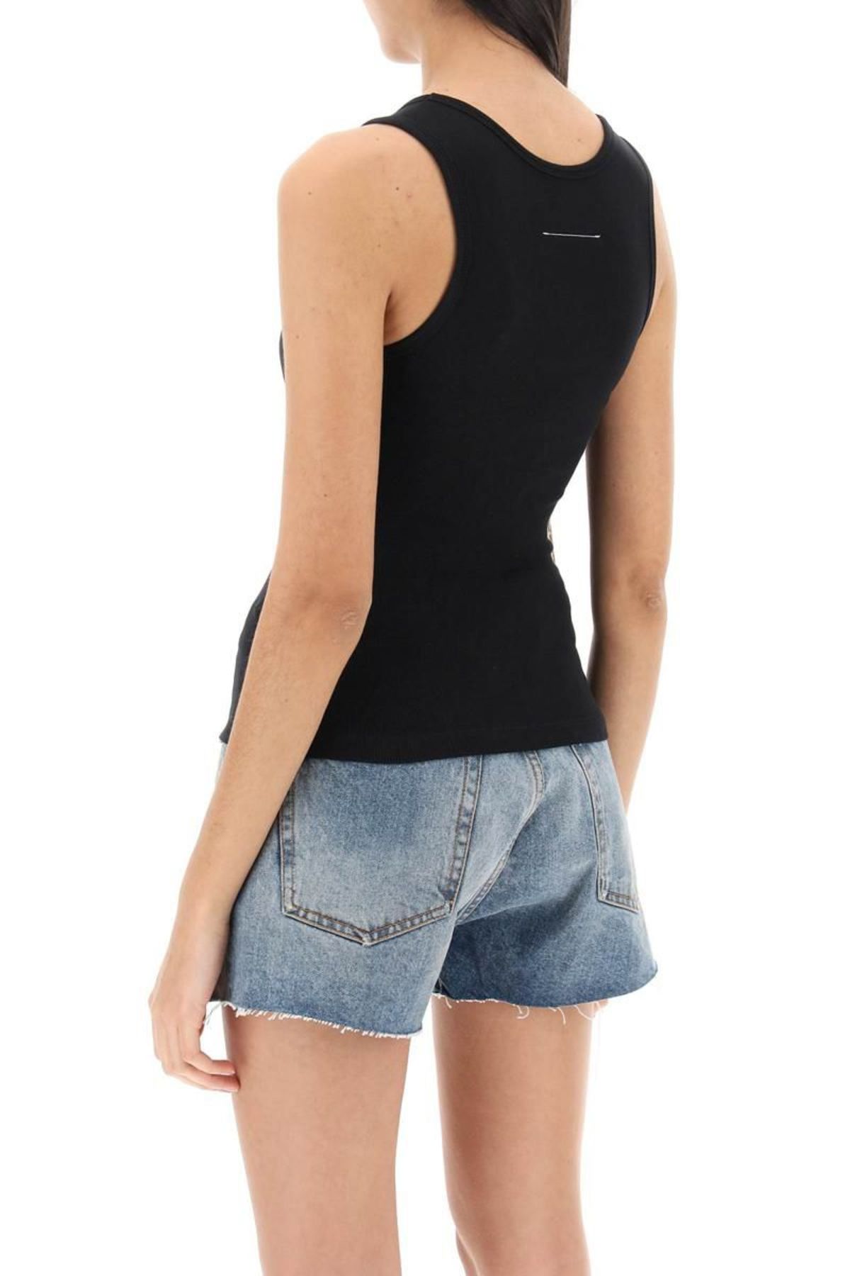 MM6 Maison Margiela tank top with numeric logo - Black | Garmentory